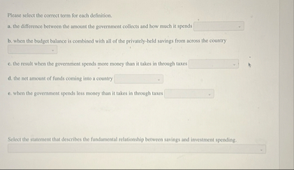 Solved Phease select the correct term for cach definition.a. | Chegg.com