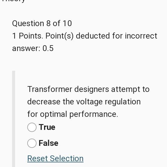 Solved Question 9 of 10 1 Points. Point(s) deducted for | Chegg.com