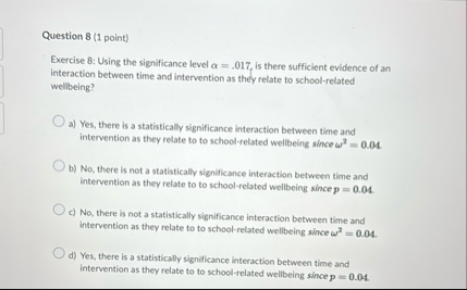 Solved Question 8 (1 ﻿point)Exercise 8: Using the | Chegg.com
