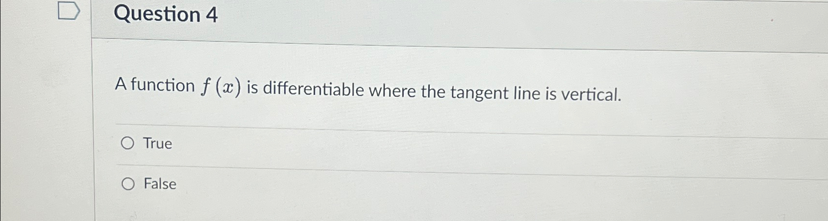 Solved Question 4A function f(x) ﻿is differentiable where | Chegg.com