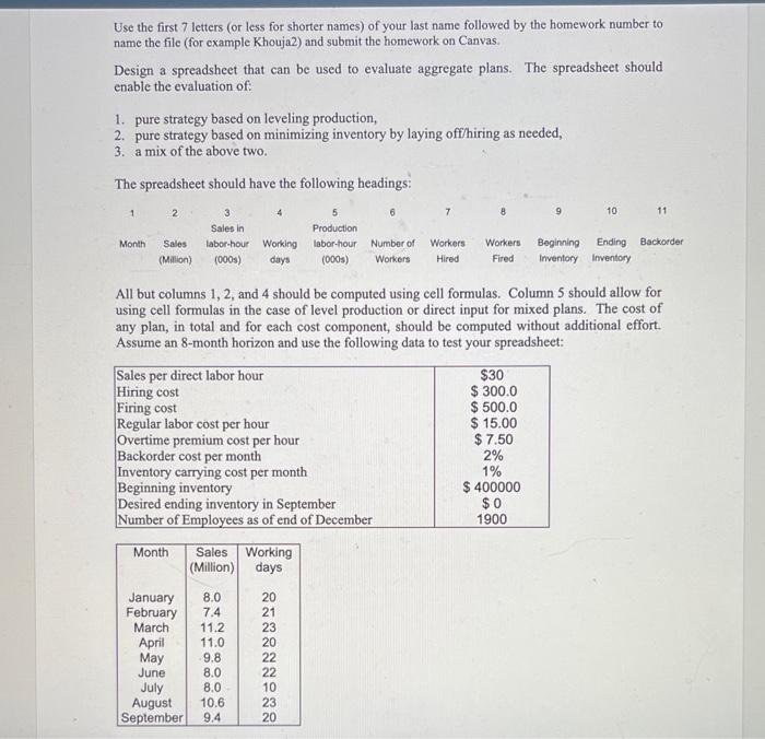Solved Use the first 7 letters (or less for shorter names) | Chegg.com