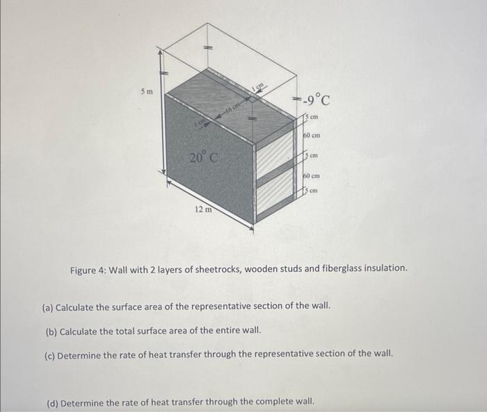 Solved 5. A 12−m-long and 5-m-high wall is constructed of | Chegg.com