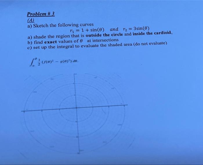 Solved (A) a) Sketch the following curves r1=1+sin(θ) and | Chegg.com