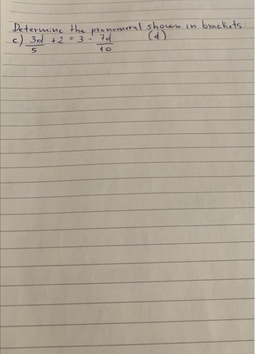 Solved Determine the pronumeral shown in brackets: c) | Chegg.com