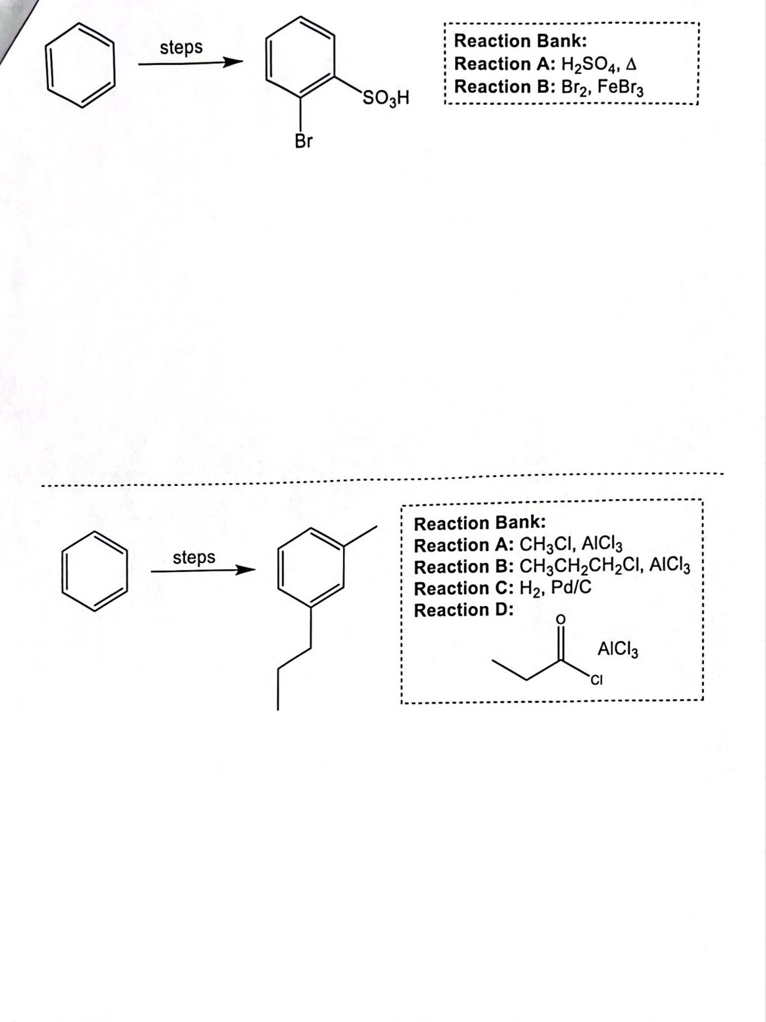 Using the reactions in the Reaction Bank below, | Chegg.com