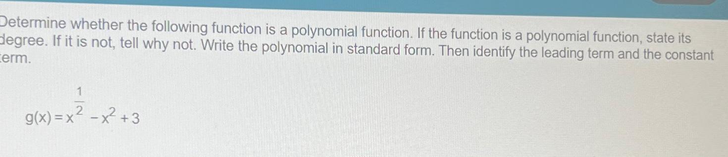 Solved Determine whether the following function is a | Chegg.com