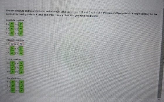 Solved Find the absolute and tocal maximum and minmum values | Chegg.com