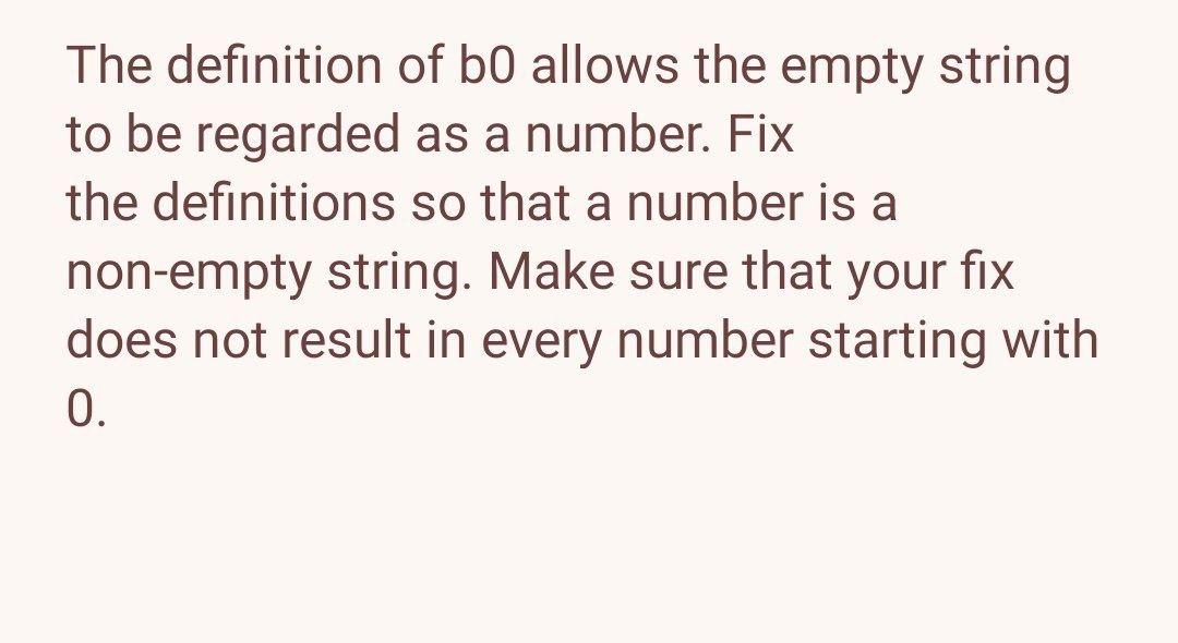 The definition of bo allows the empty string to be | Chegg.com