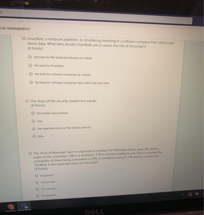 Solved CIAL MANAGEMENT) 20. Smartkids, a textbook publisher, | Chegg.com
