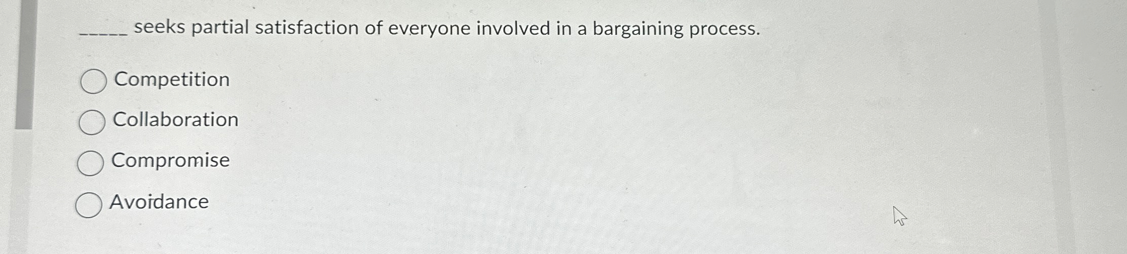 Solved seeks partial satisfaction of everyone involved in a | Chegg.com