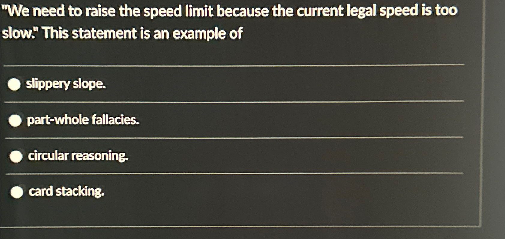 Solved We need to raise the speed limit because the current | Chegg.com