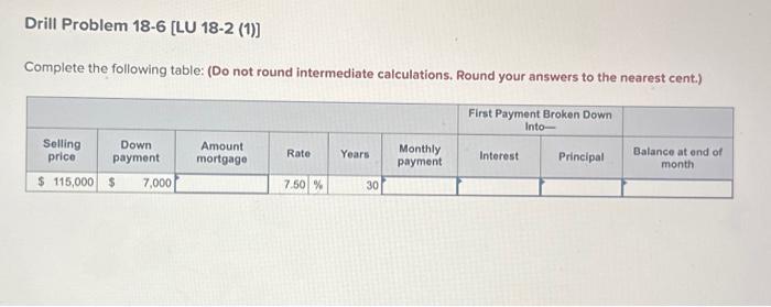 Solved Drill Problem 18-6 [LU 18-2 (1)] Complete the | Chegg.com