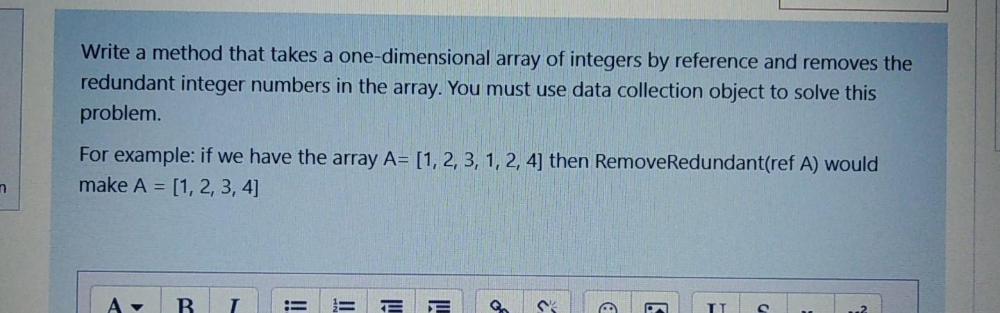 Solved Write a method that takes a one-dimensional array of | Chegg.com