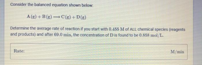 Solved Consider the balanced equation shown below: A( | Chegg.com