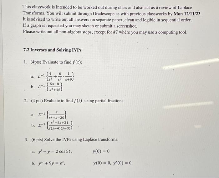 Solved This classwork is intended to be worked out during | Chegg.com