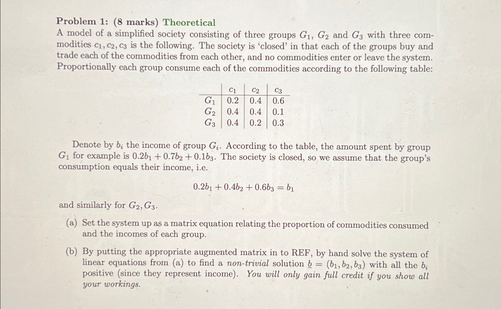 Solved Problem 1: (8 ﻿marks) ﻿TheoreticalA model of a | Chegg.com