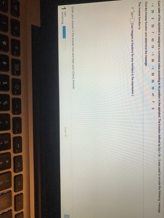 Solved Each letter of the alphabet is assigned a numerical | Chegg.com