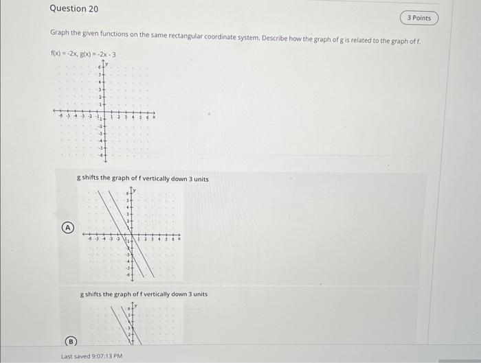 Solved Graph the given functions on the same rectangular | Chegg.com
