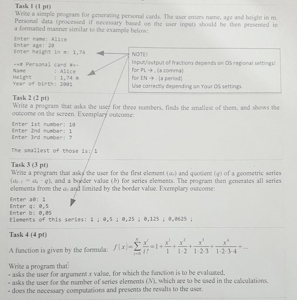 Solved Task 1 (1 pt) Write a simple program for generating | Chegg.com