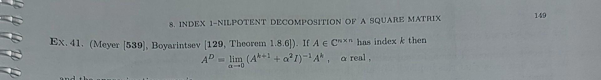 8. INDEX 1-NILPOTENT DECOMPOSITION OF A SQUARE MATRIX | Chegg.com