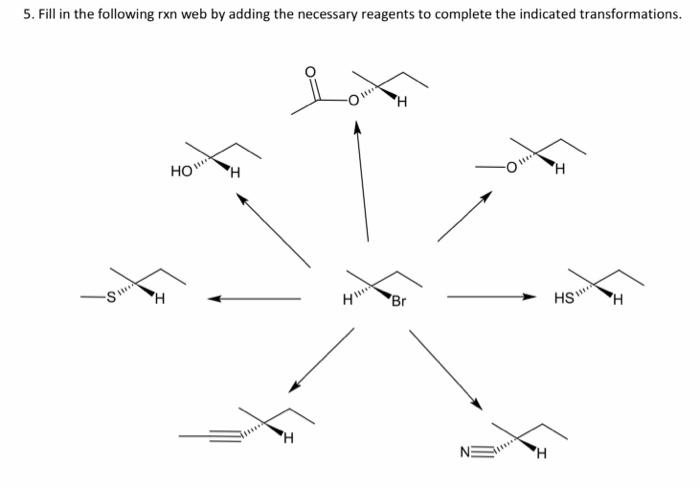 Solved 5. Fill in the following rxn web by adding the | Chegg.com