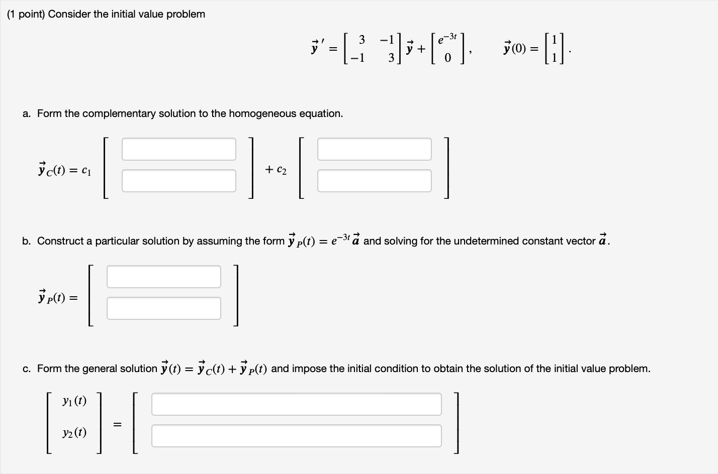 Solved b. ﻿Construct a particular solution by assuming the | Chegg.com
