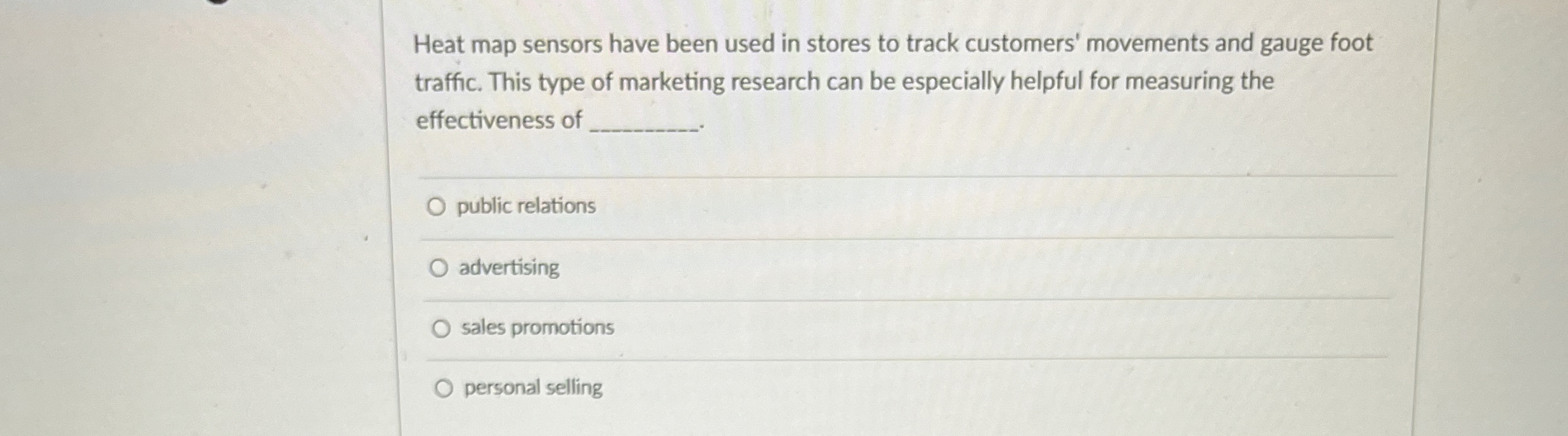 Solved Heat map sensors have been used in stores to track | Chegg.com