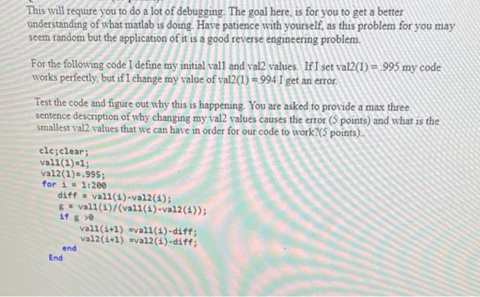 Solved This will require you to do a lot of debugging. The | Chegg.com