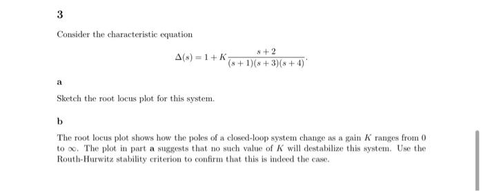 Solved Consider the characteristic equation | Chegg.com