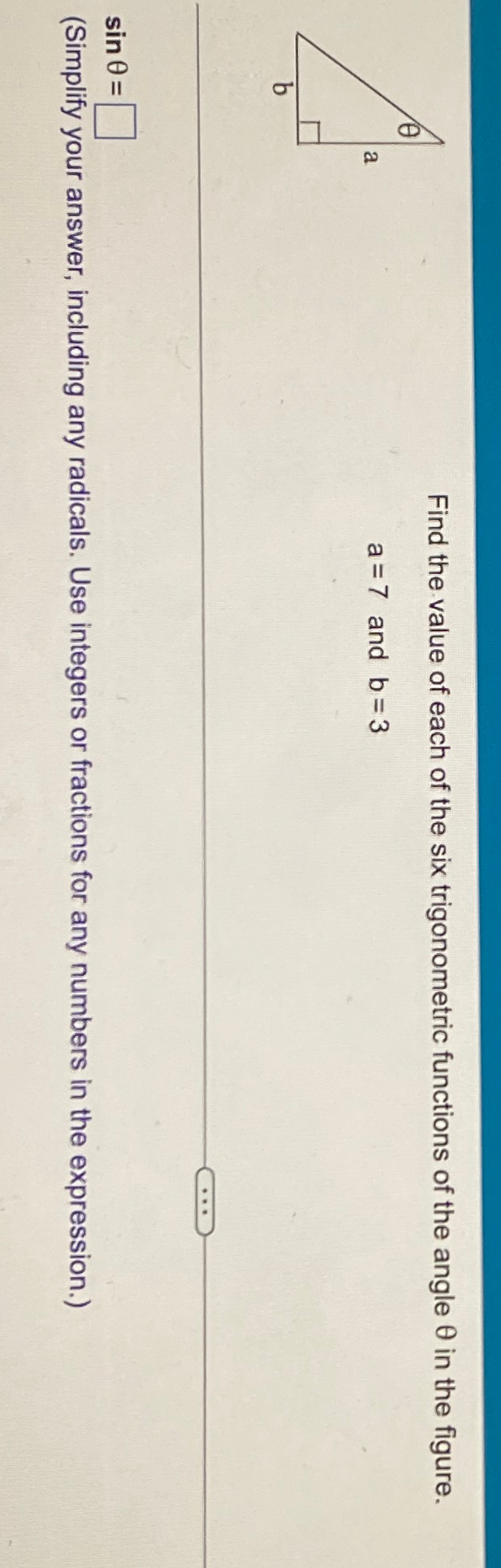 Solved Find the value of each of the six trigonometric | Chegg.com