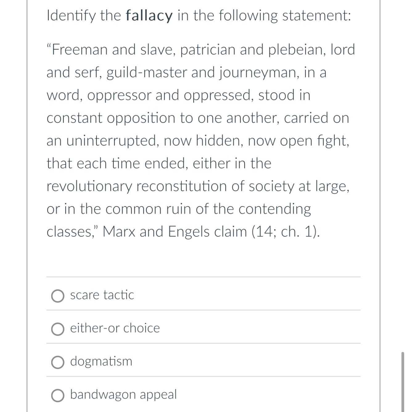 Solved Identify the fallacy in the following | Chegg.com