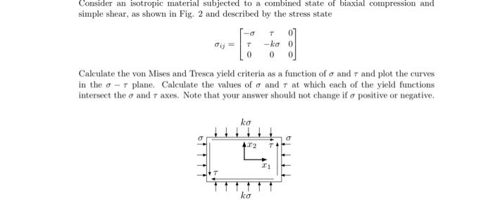 Solved Consider an isotropic material subjected to a | Chegg.com