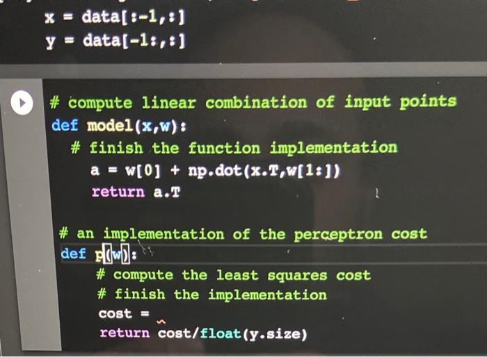 Solved finish the code in the first picture. you just need | Chegg.com