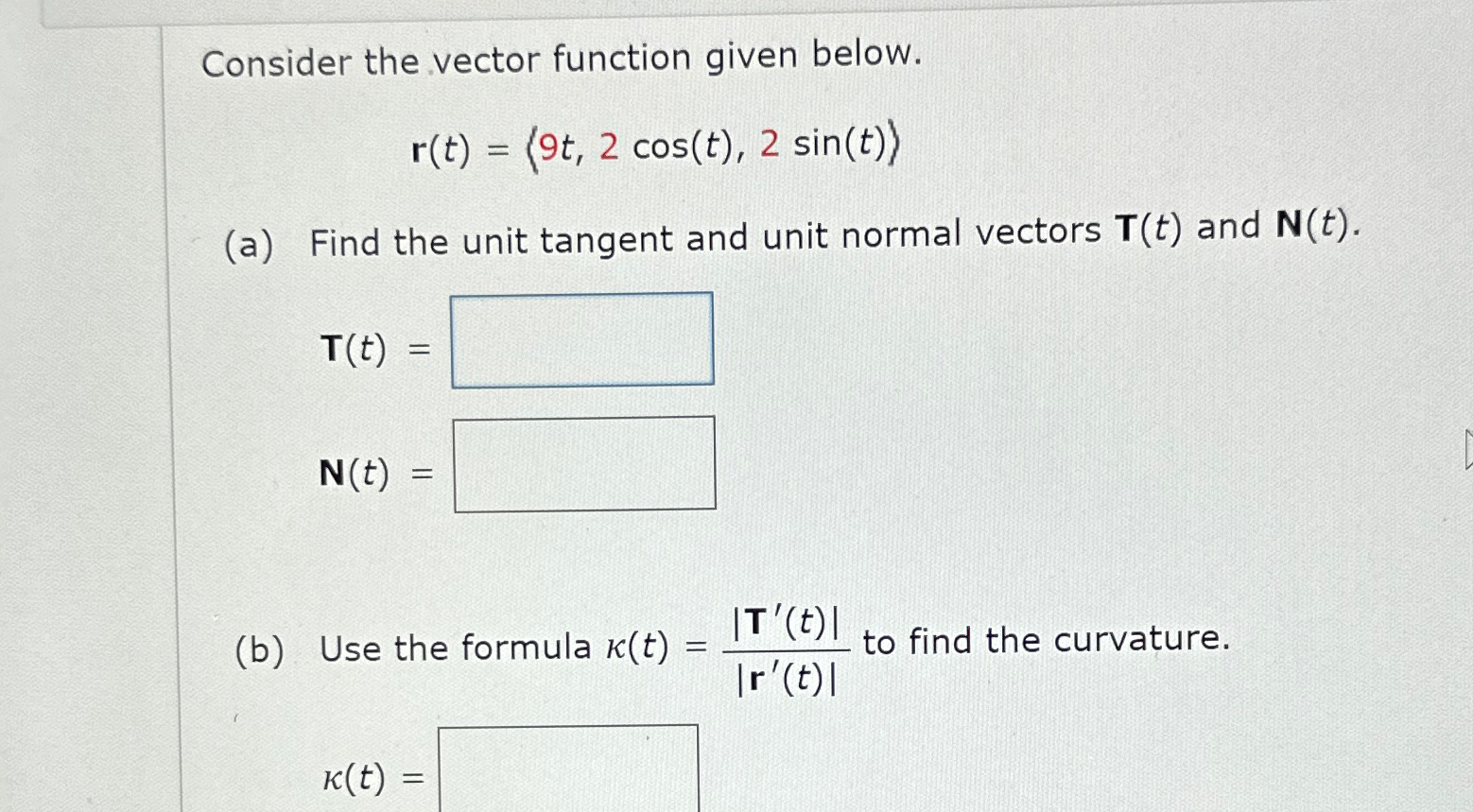 Solved Consider the vector function given | Chegg.com