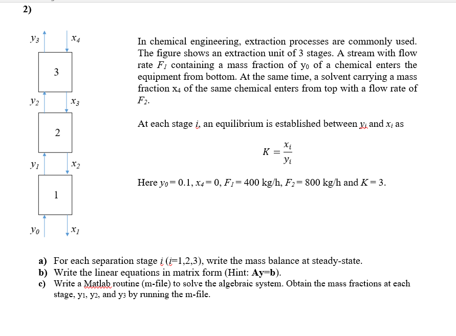 Solved In chemical engineering, extraction processes are | Chegg.com