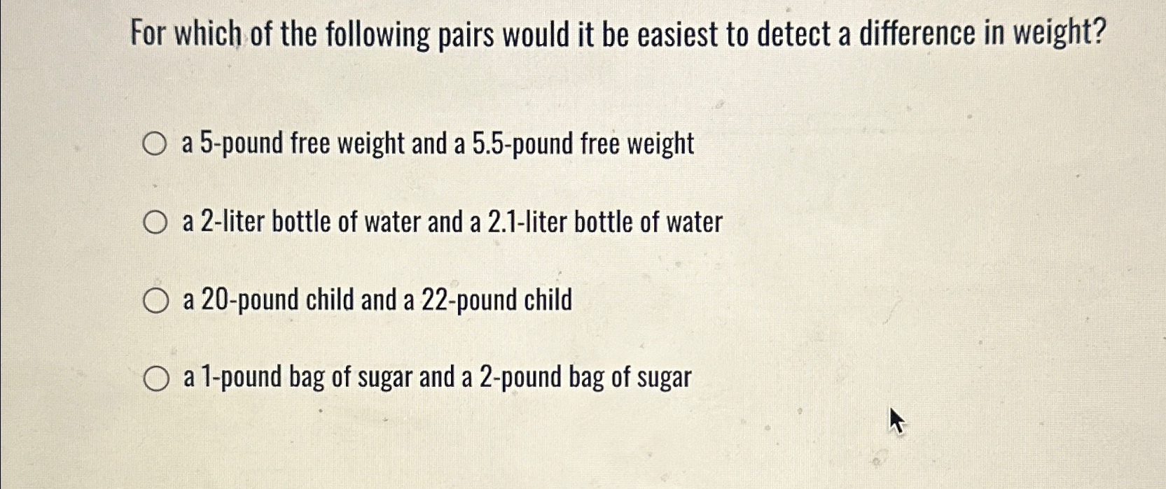 Solved For which of the following pairs would it be easiest | Chegg.com