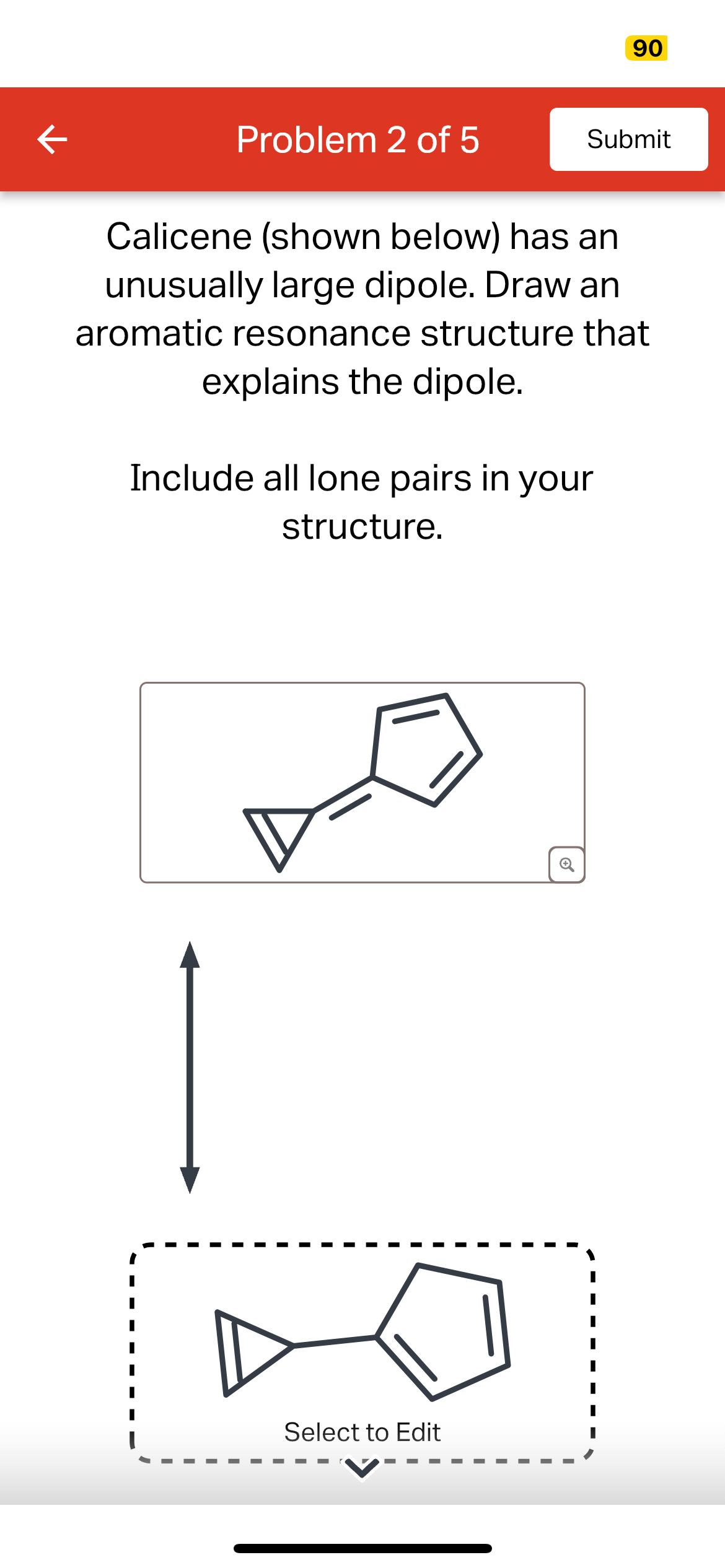 Solved 90Problem 2 ﻿of 5Calicene (shown below) ﻿has an | Chegg.com