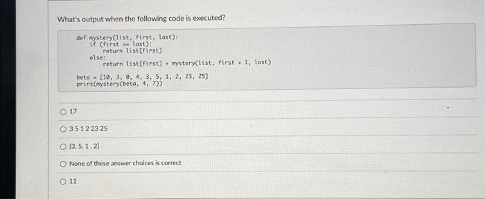 Solved What's output when the following code is executed? | Chegg.com