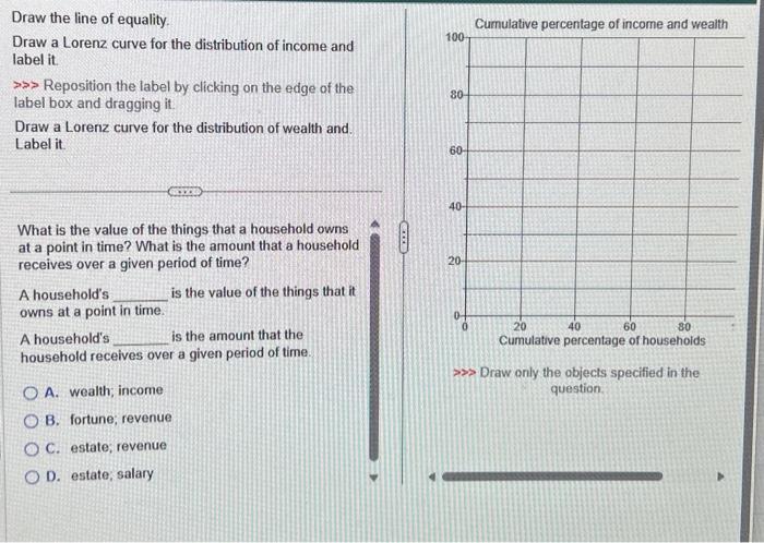 Draw the line of equality. Draw a Lorenz curve for | Chegg.com