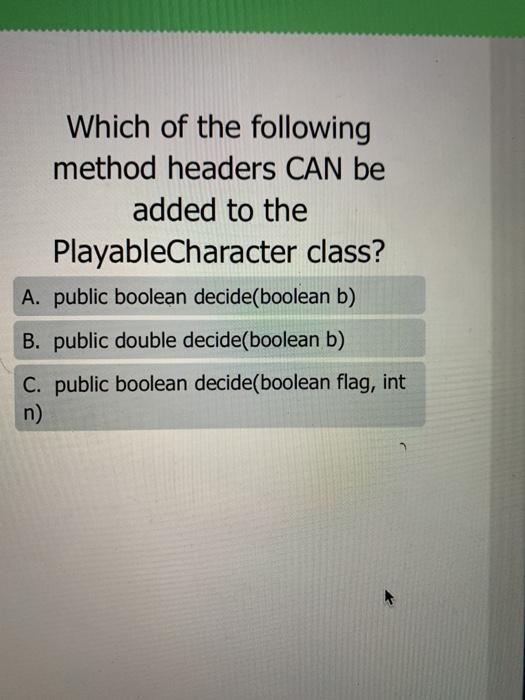 Solved public class PlayableCharacter private String myName; | Chegg.com