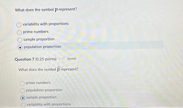 Solved What does the symbol p represent? variability with | Chegg.com
