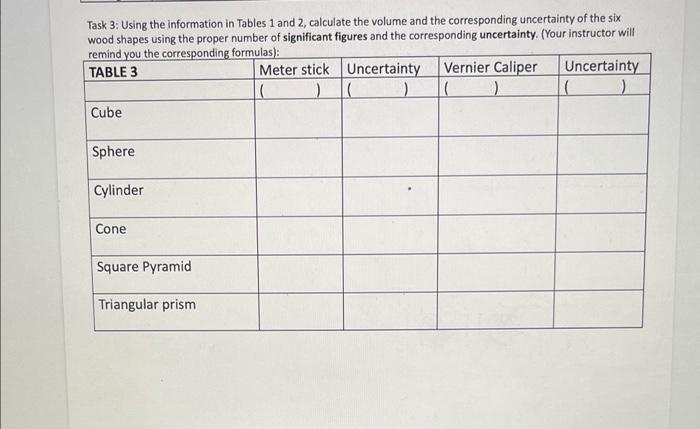 OBSERVATIONS: Task 1: Using the Vernier caliper and | Chegg.com