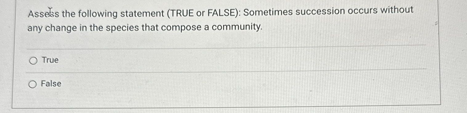 Solved Assefs the following statement (TRUE or FALSE): | Chegg.com