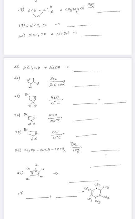 Solved H6o 18) OCH och C + H₂ mg cl 19) a CH, SH 20) CH, OH | Chegg.com