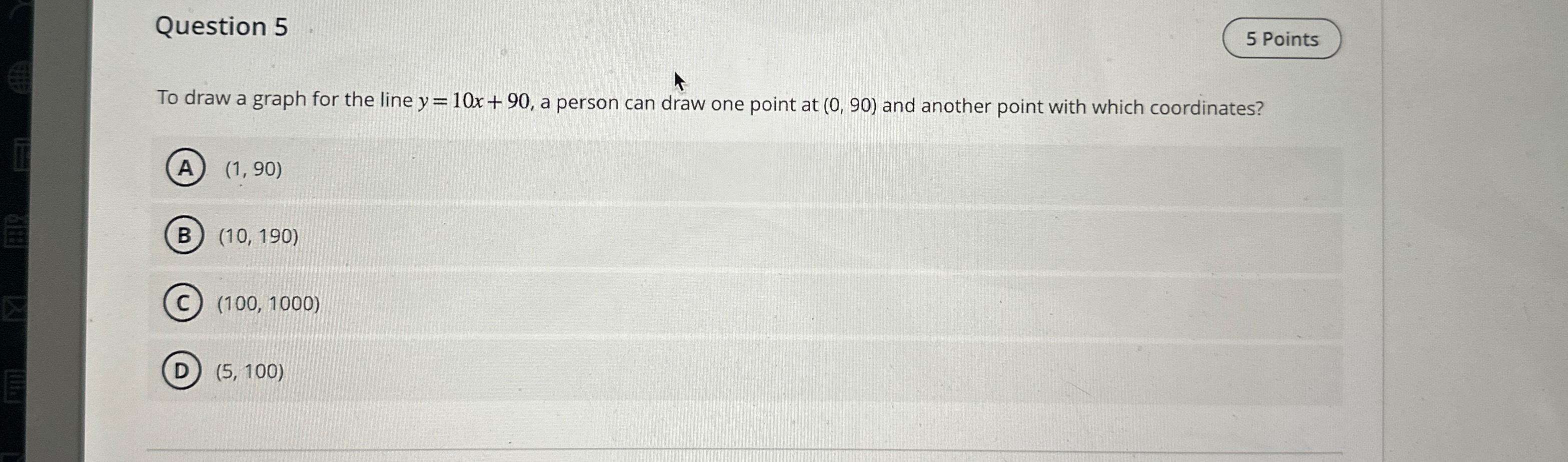 Solved Question 55 ﻿PointsTo draw a graph for the line | Chegg.com