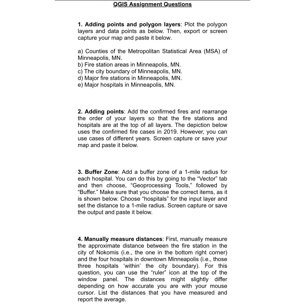Solved Qgis Assignment Questionsadding Points And Polygon