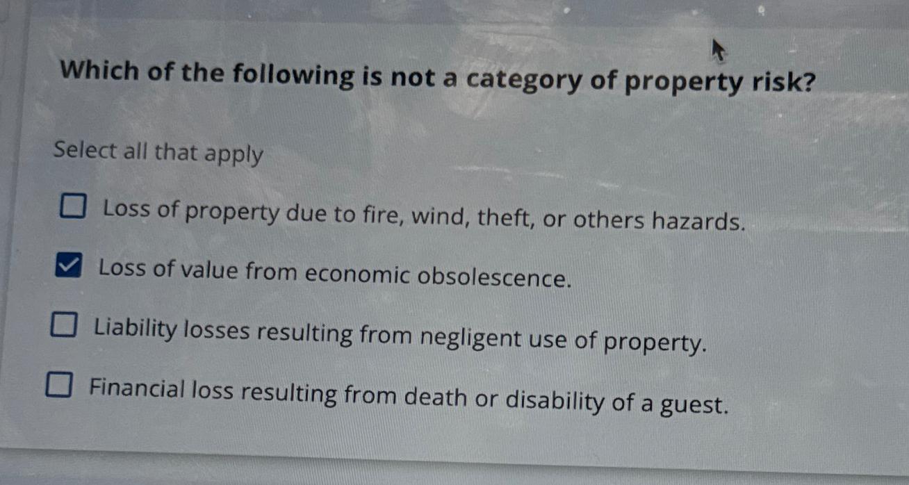 Solved Which of the following is not a category of property | Chegg.com