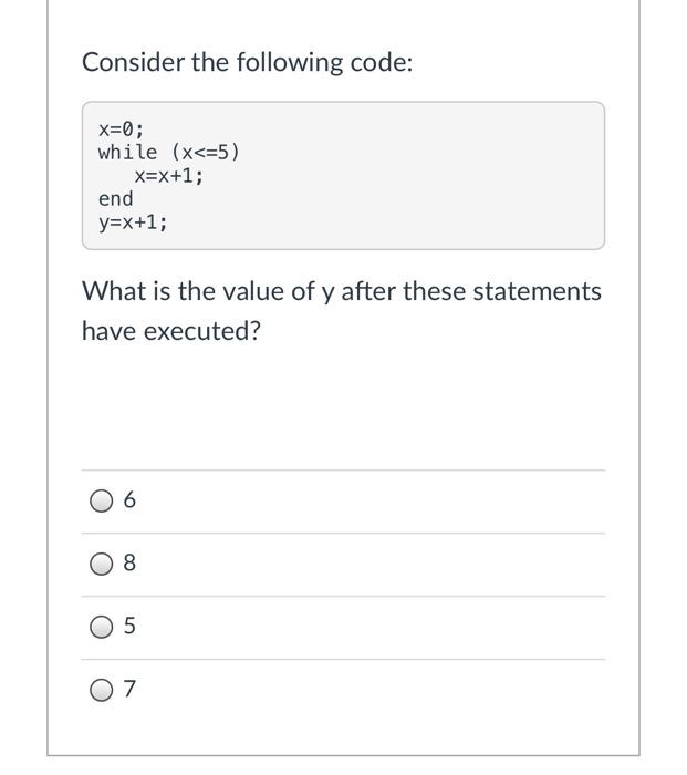 Solved The following is a valid MATLAB statement: n + 1 = n; | Chegg.com