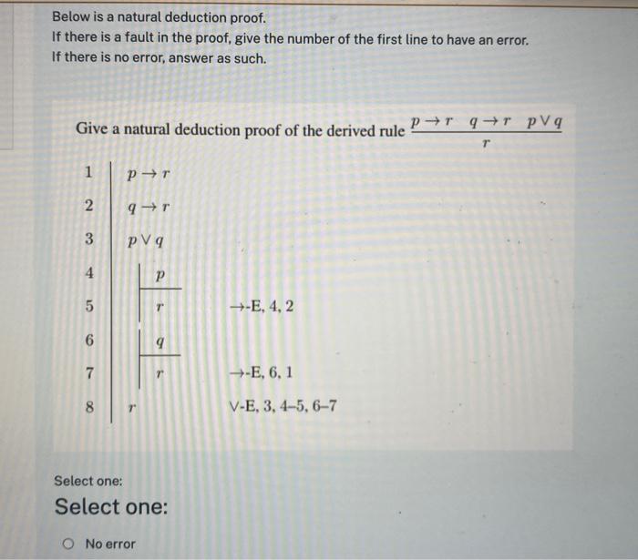 Solved Below is a natural deduction proof. If there is a | Chegg.com