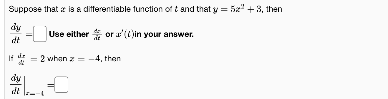 Solved Suppose that x ﻿is a differentiable function of t | Chegg.com